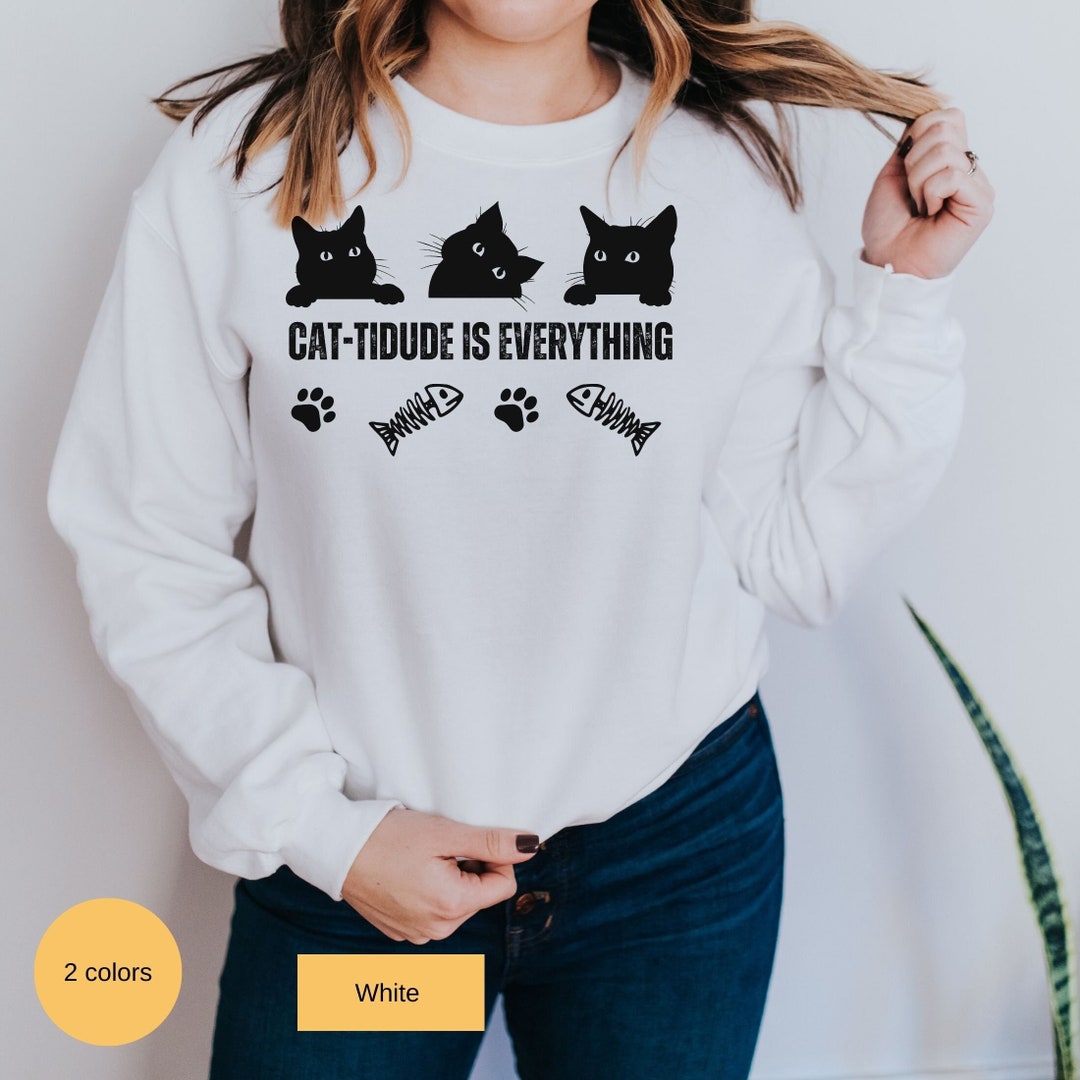 Black Cats Crewneck Sweatshirt, Cozy Funny Cats Sweatshirt, Family ...