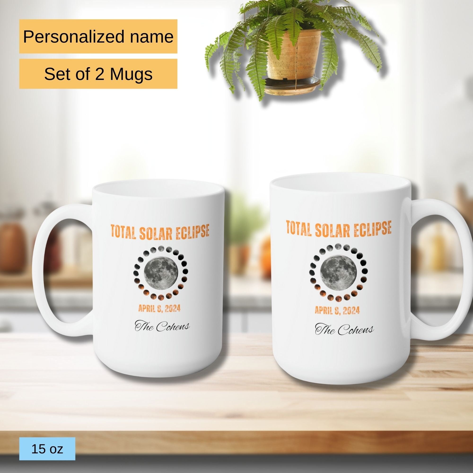 Personalized Total Eclipse Coffee Mug Set, 2004 Solar Eclipse Coffee ...