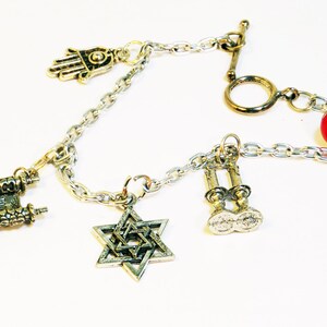 Jewish Charm Bracelet With Star of David and Shabbat Charms and Evil ...