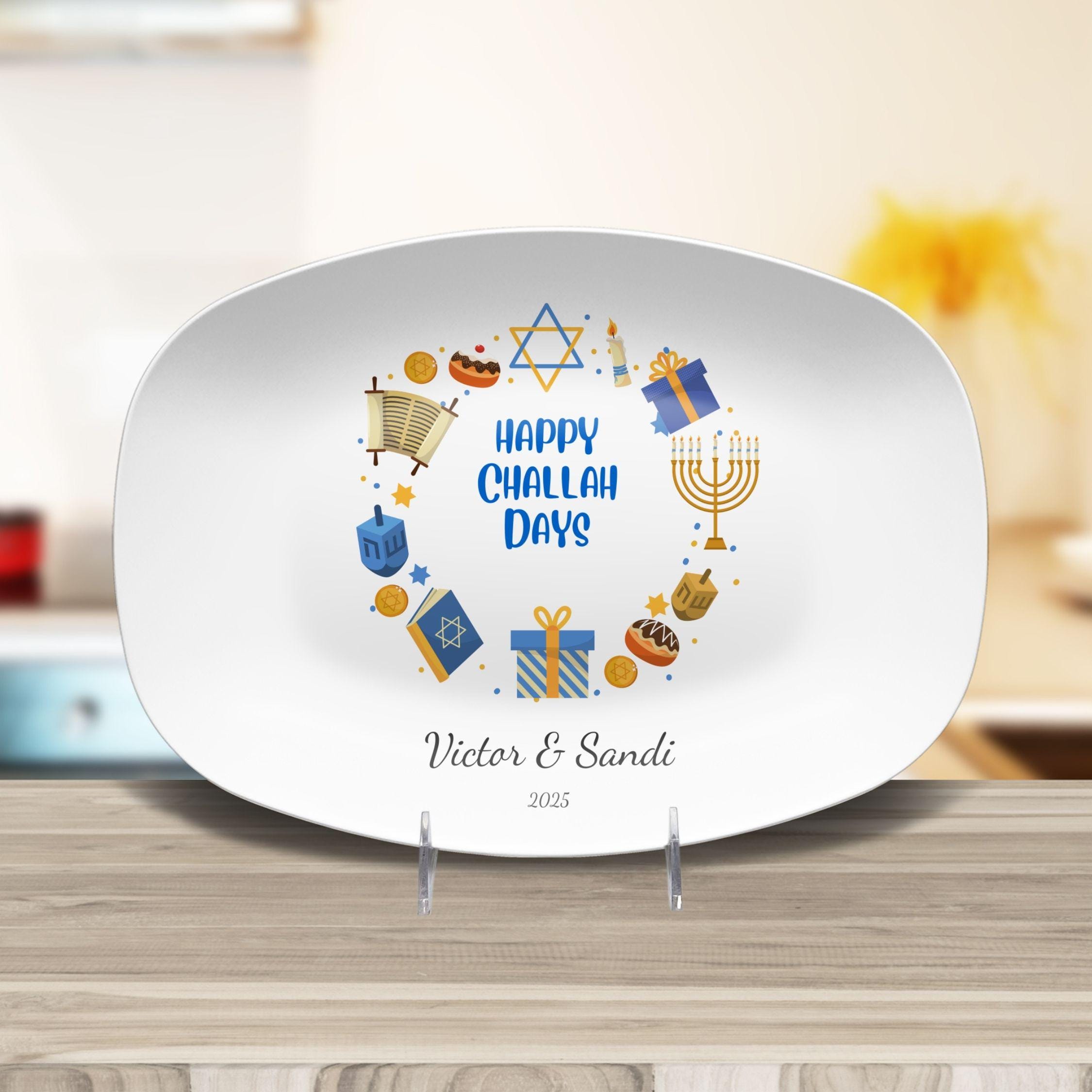 Hanukkah Personalized Retro Vintage Style Serving Plates or Platters ...