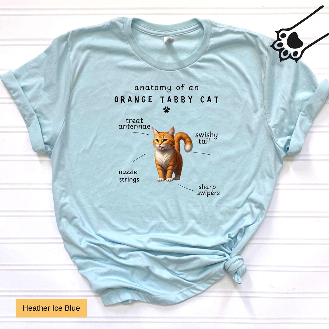 Anatomy of an Orange Tabby Cat T-shirt, Funny Cat Tee, Cat Mom Animal ...