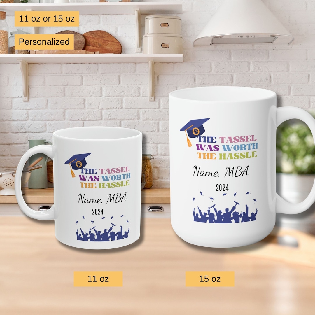 Custom Name Graduation Coffee Mug, College Graduation Gifts, White ...