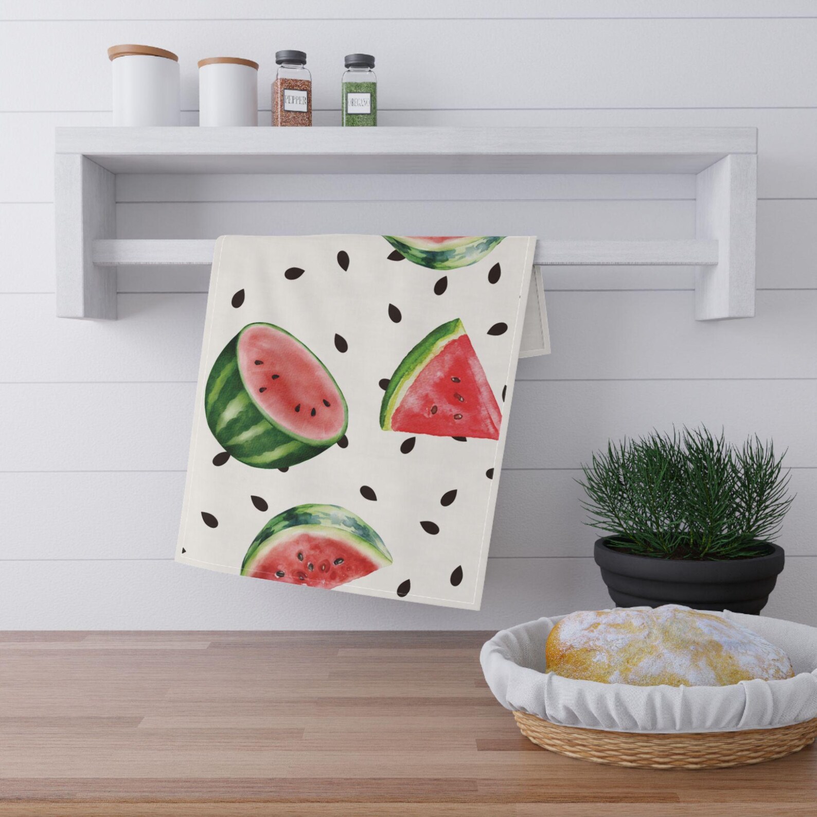 Watermelon Slices Cloth Table Linens, Novelty Garden Fruit Home Décor ...