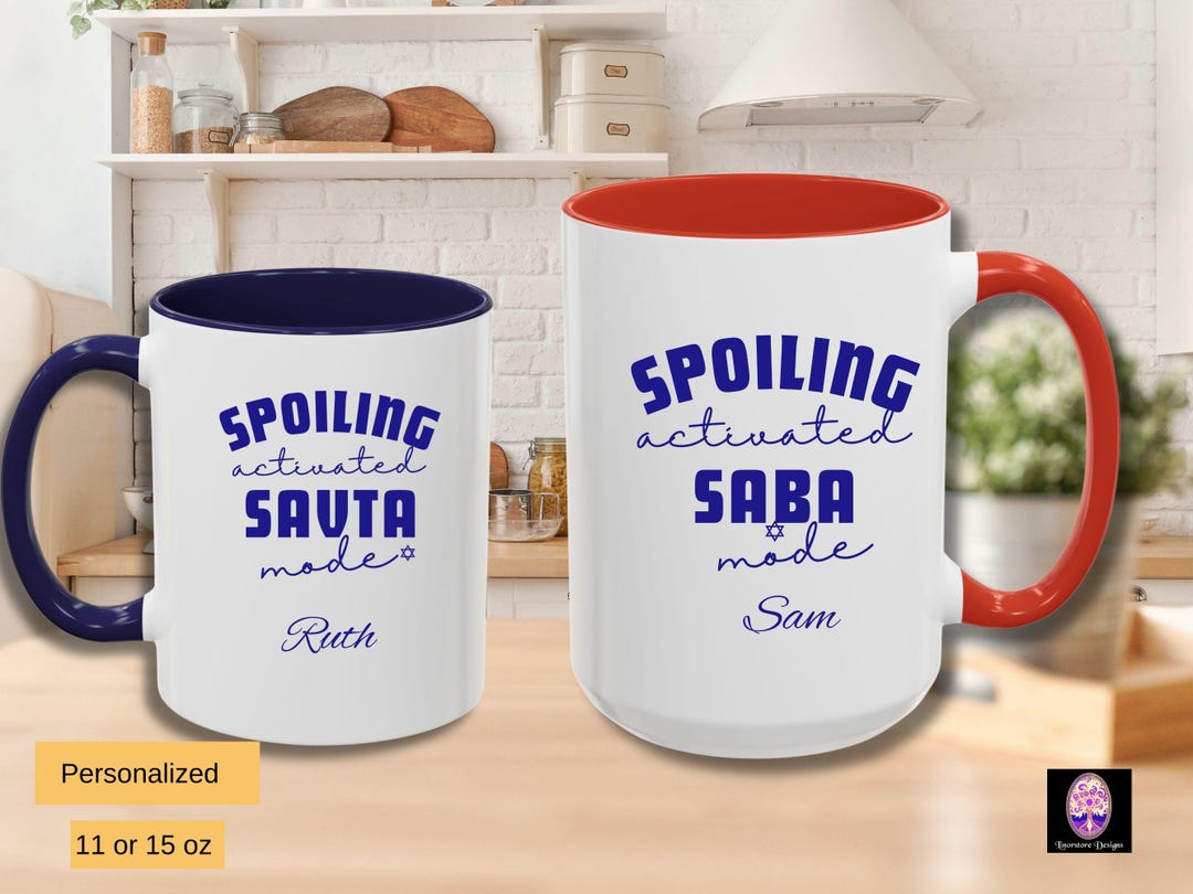 Funny Personalized Savta Saba Mode Coffee Mug, Jewish Grandmother ...