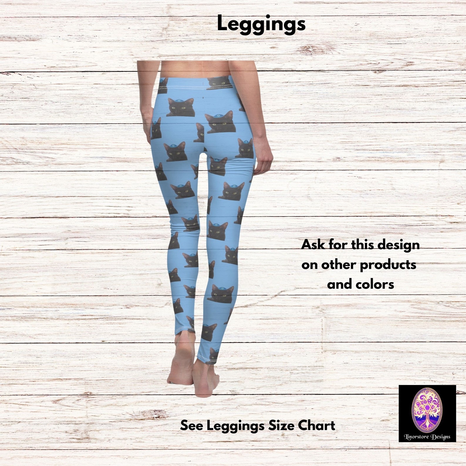 Funny Cat Wearing Kippah Leggings, Hanukkah Women's Pants Chanukah Yoga ...