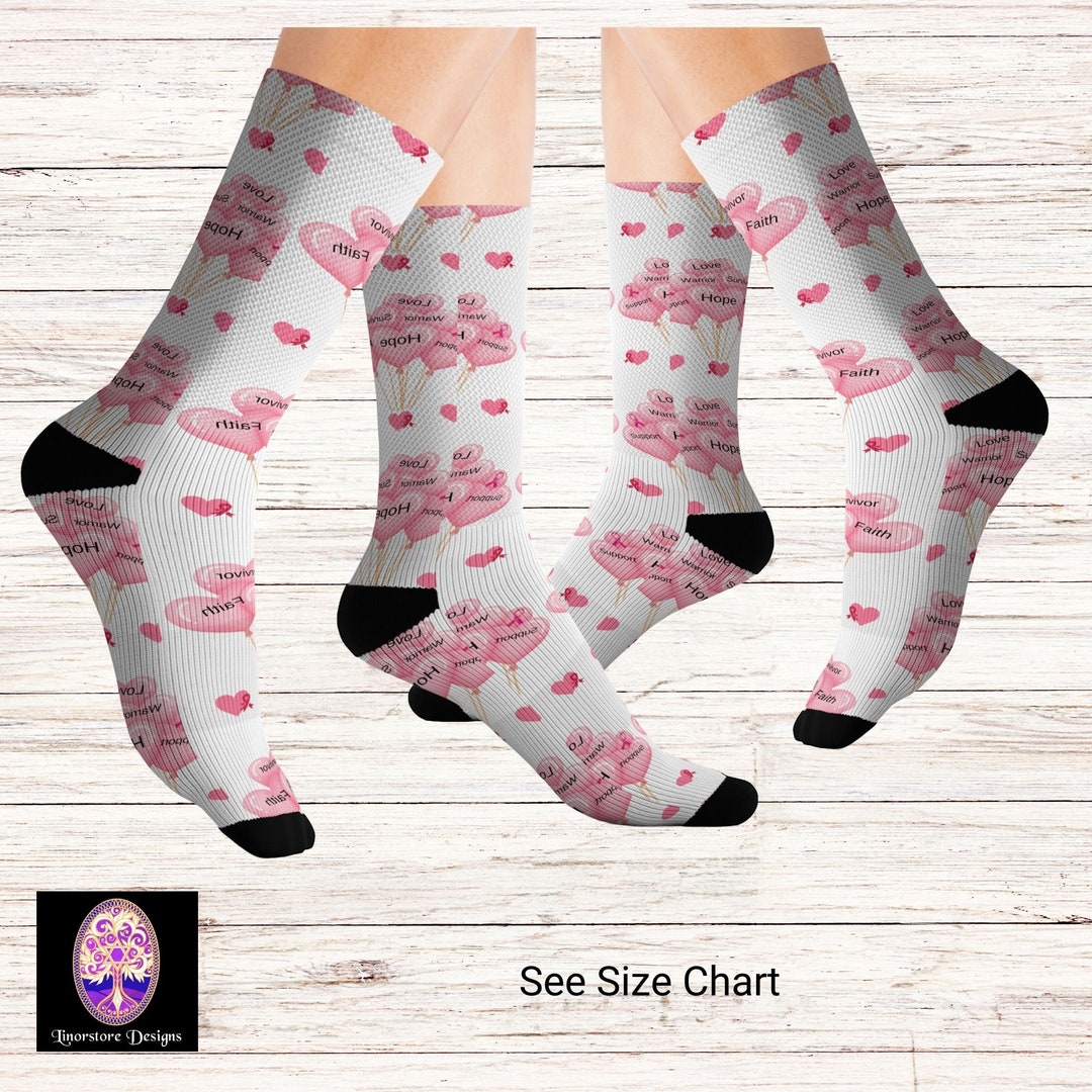 Breast Cancer Awareness Balloon Socks Breast Cancer - Etsy
