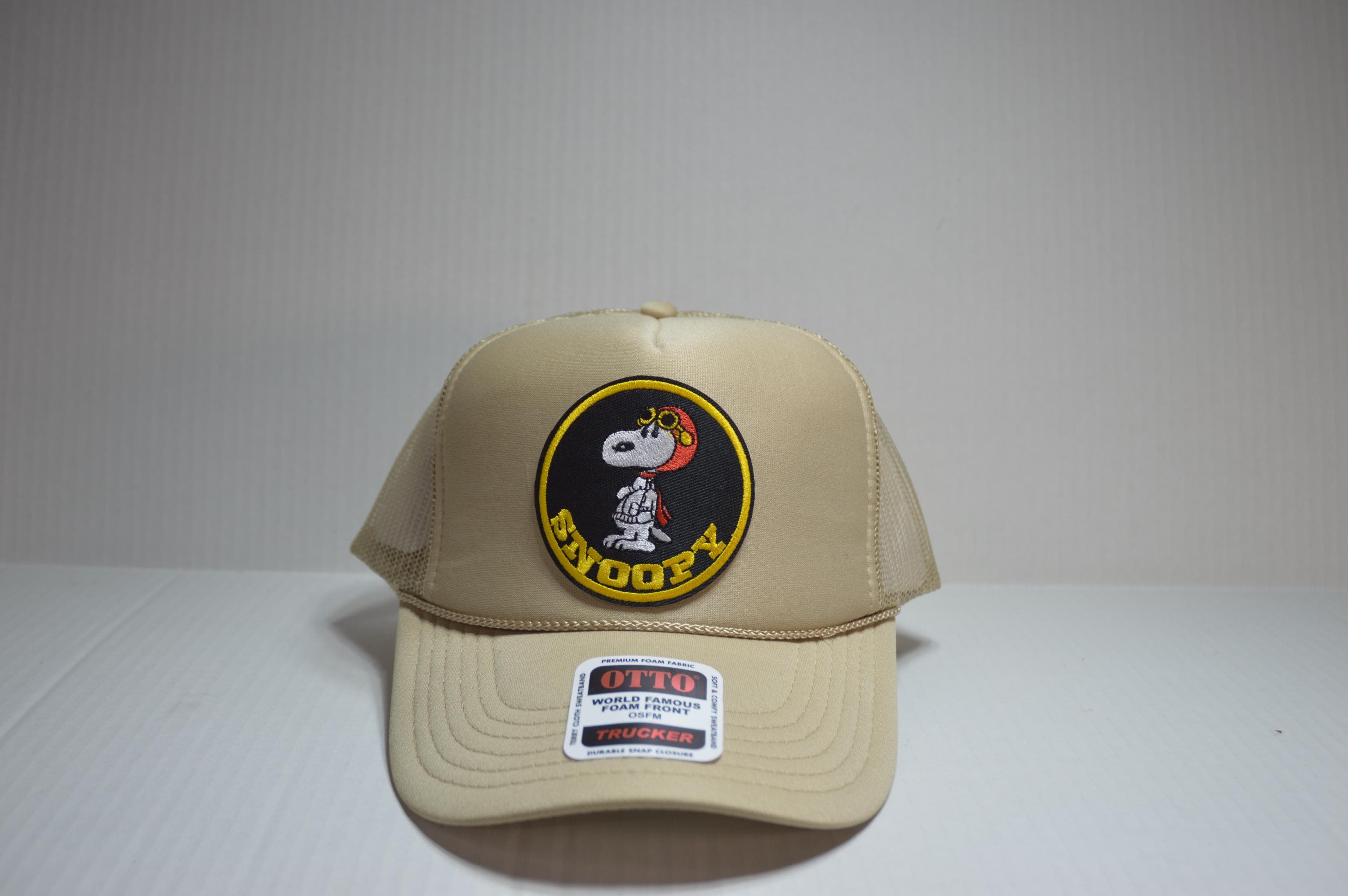 Snoopy Logo Hat Tan Foam Trucker Cap, Adjustable Snapback - Etsy
