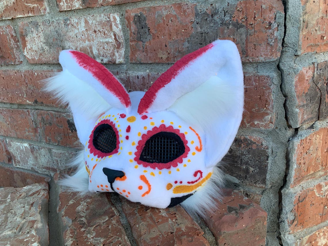 Día De Muertos/calavera Cosplay Costume Cat Mask - Etsy