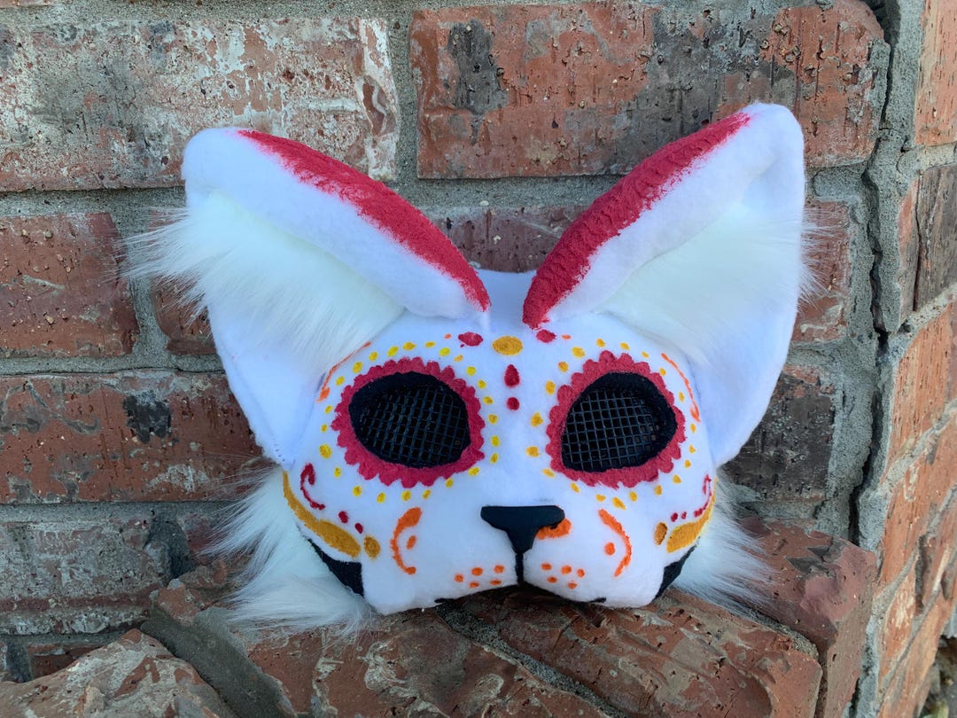 Día De Muertos/calavera Cosplay Costume Cat Mask - Etsy