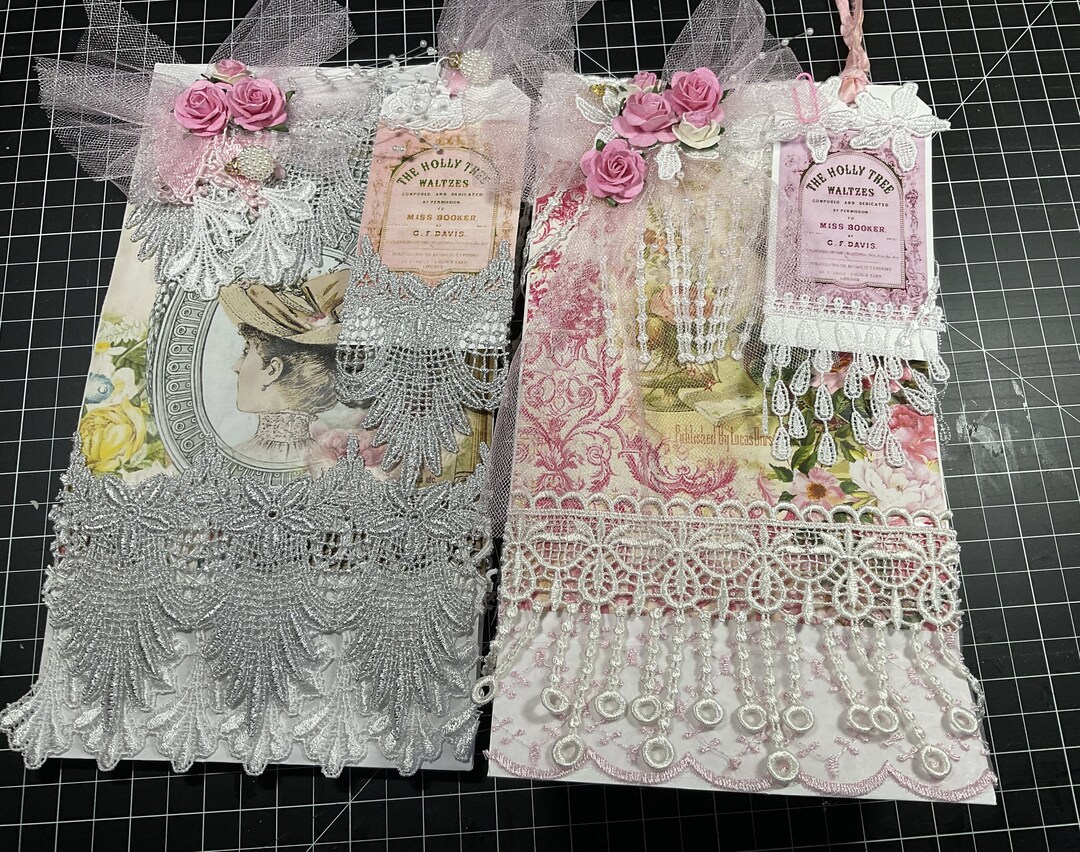 Set Two Gift Bags Sacks Handmade Lace Tags Paper - Etsy