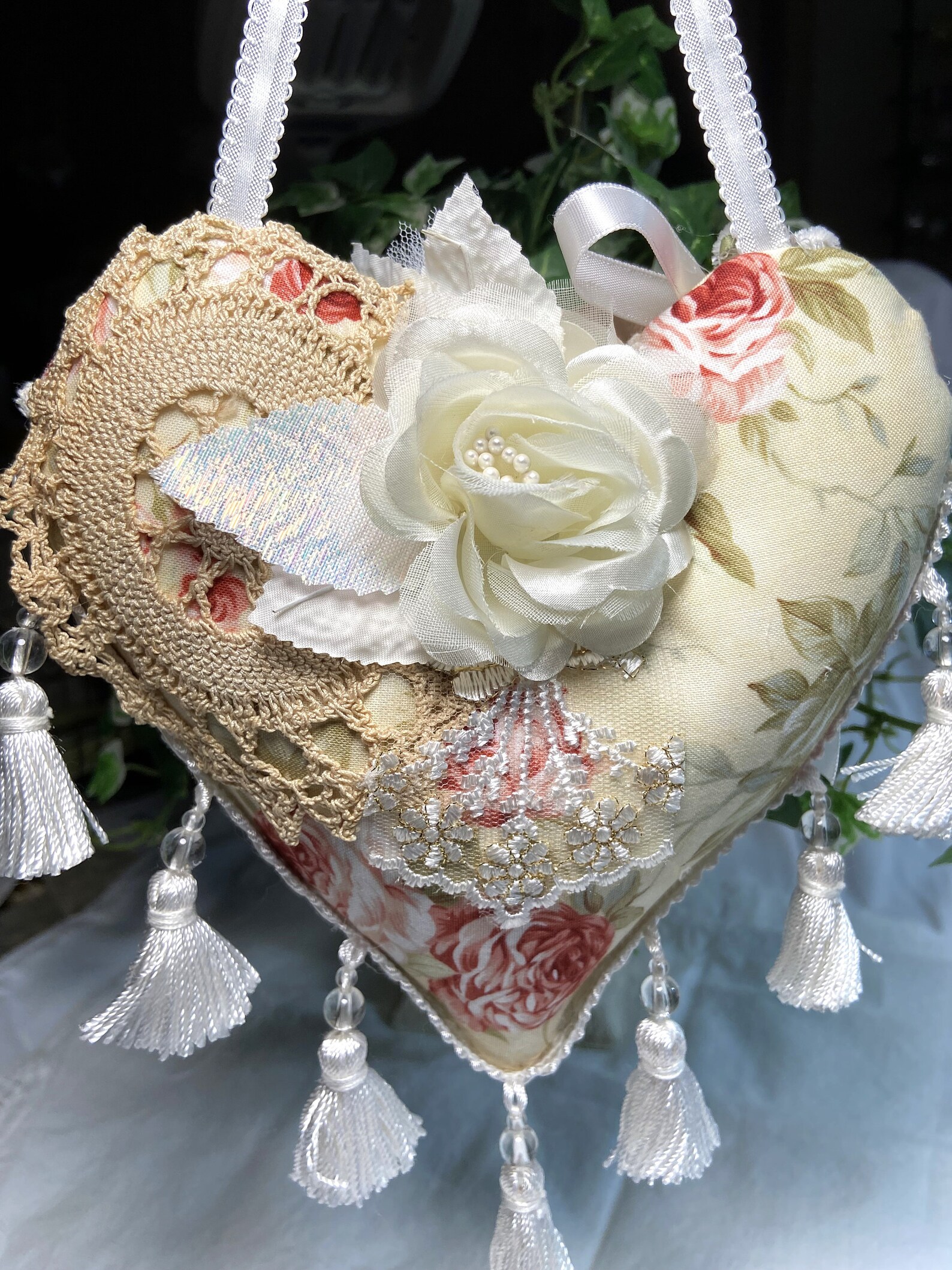 Handmade Heart Hanging Sachet Pillow Dried Lavender Buds Flowers ...
