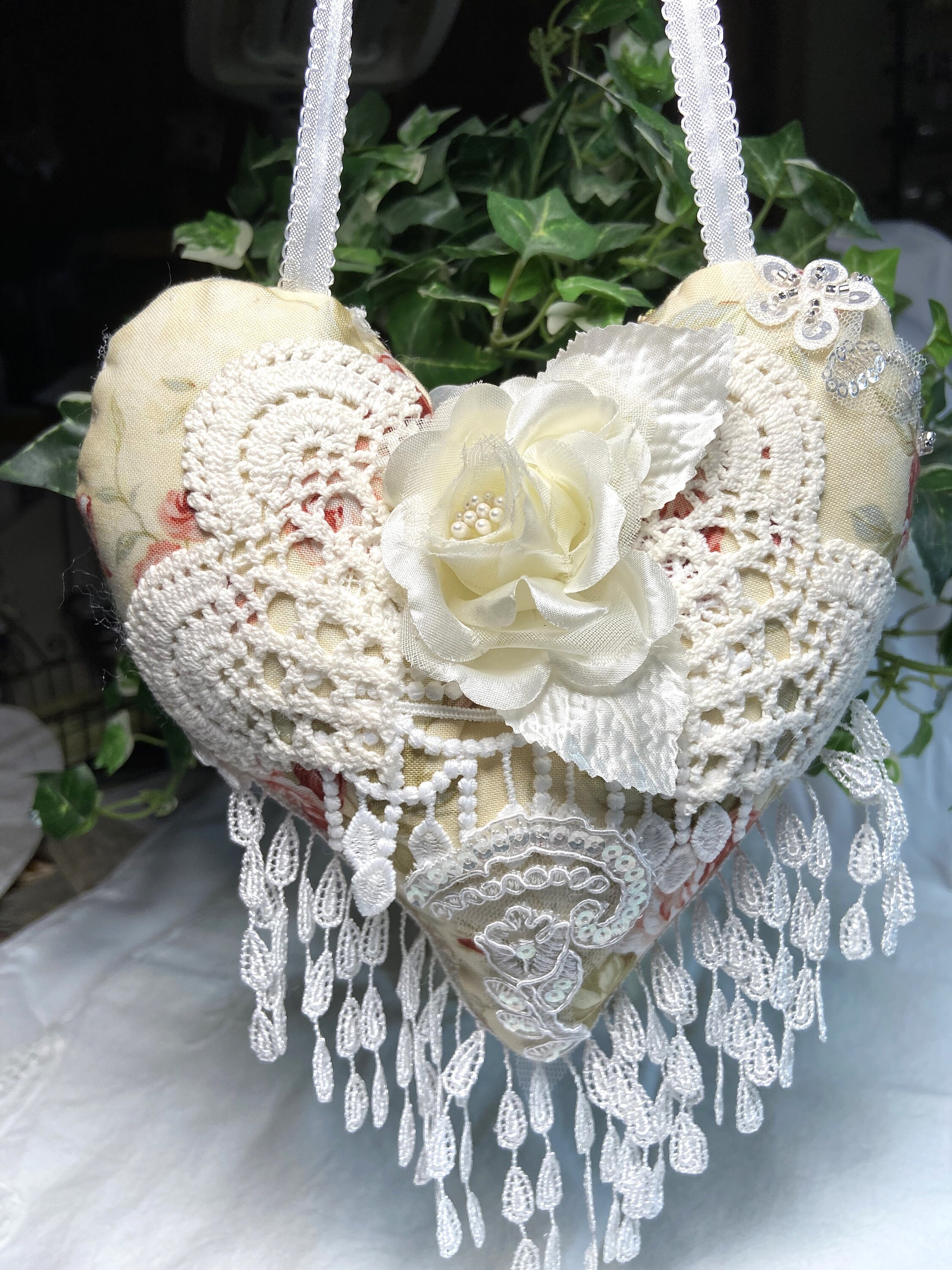 Handmade Heart Hanging Sachet Home Decoration Flowers Dried Lavender ...