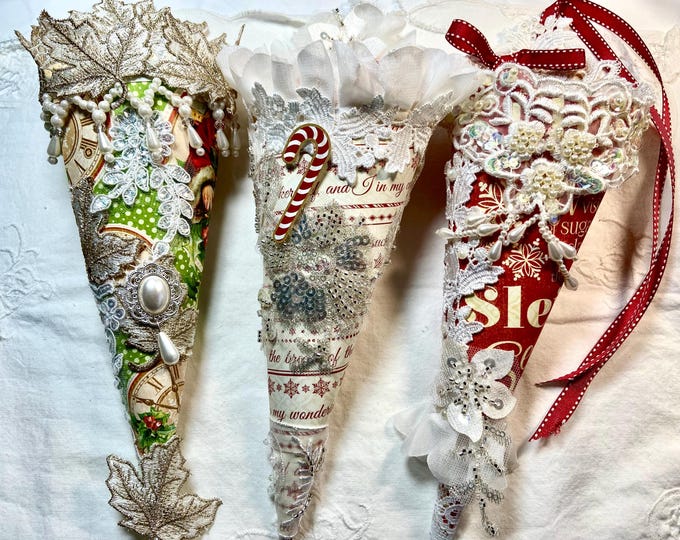 Handmade Time Card Ephemera Folio Pockets Stamped Inked Journal Holders ...