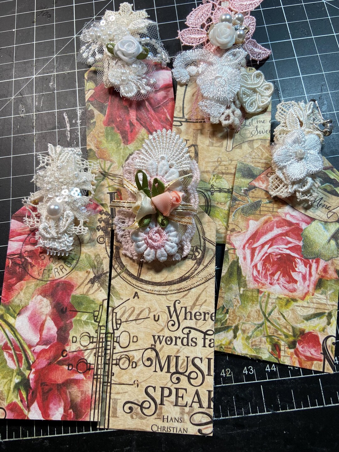 Handmade Shabby Lace Clothes Pins Bbokmark Journal Diary - Etsy