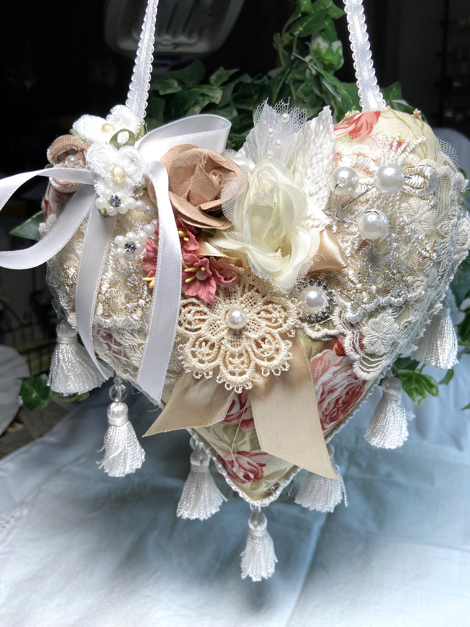 Handmade Heart Hanging Sachet Pillow Dried Lavender Buds Flowers ...