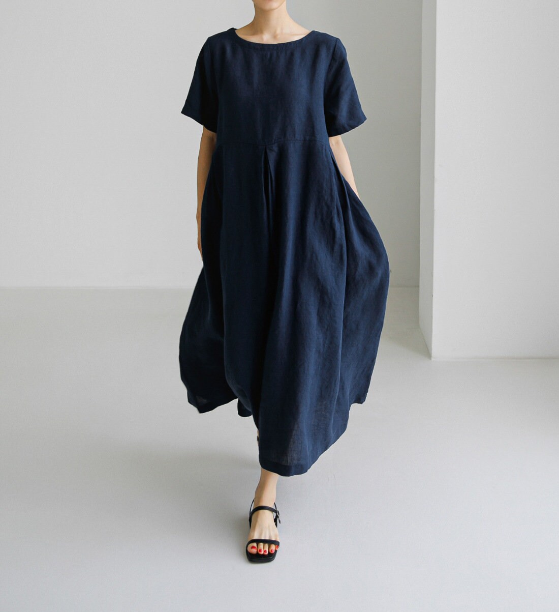 Women's Loose Dress , Loose Linen and Cloth Pullover , Casual High ...