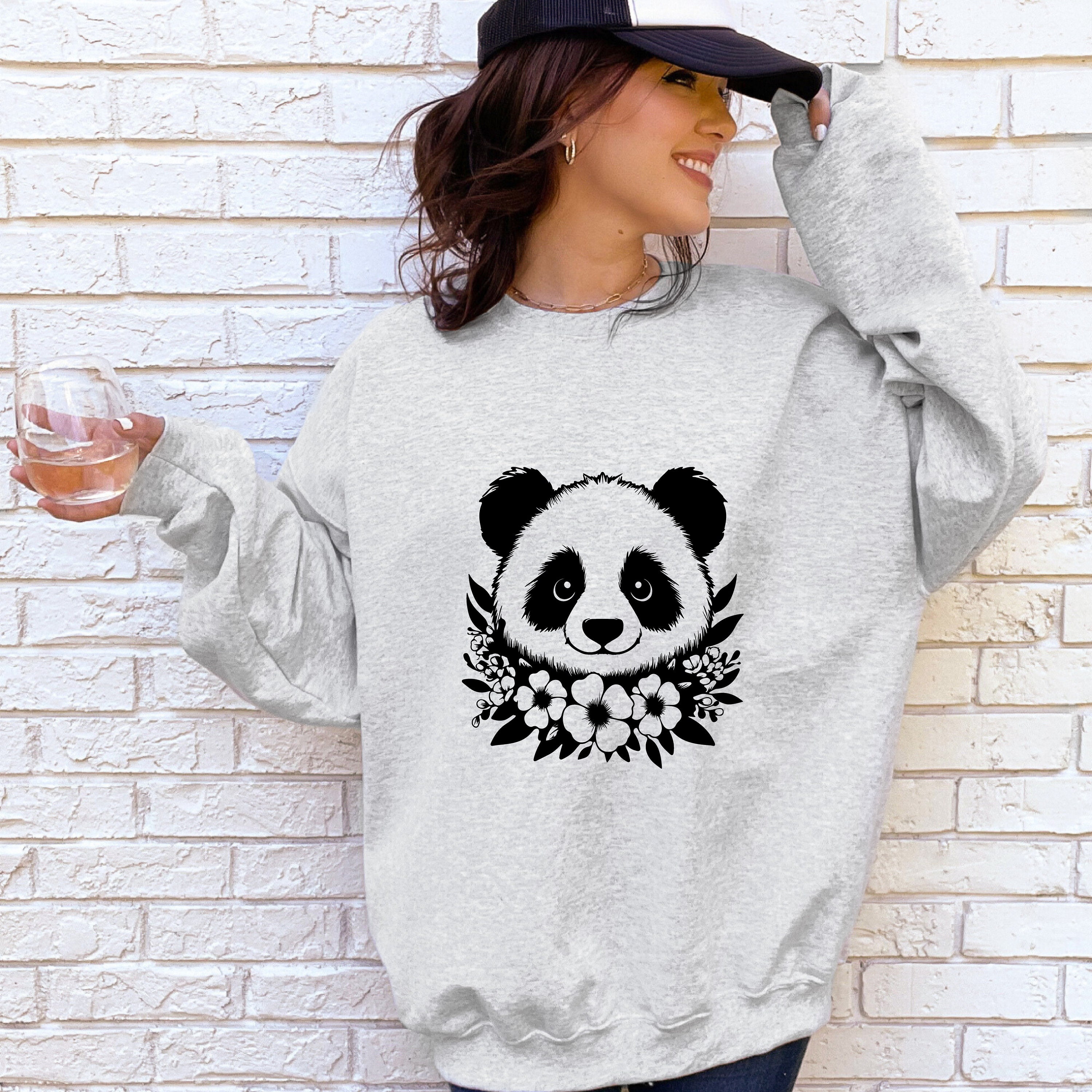 Cute Panda Svg, Panda Head Design Png, Floral Panda Svg, Panda Png ...