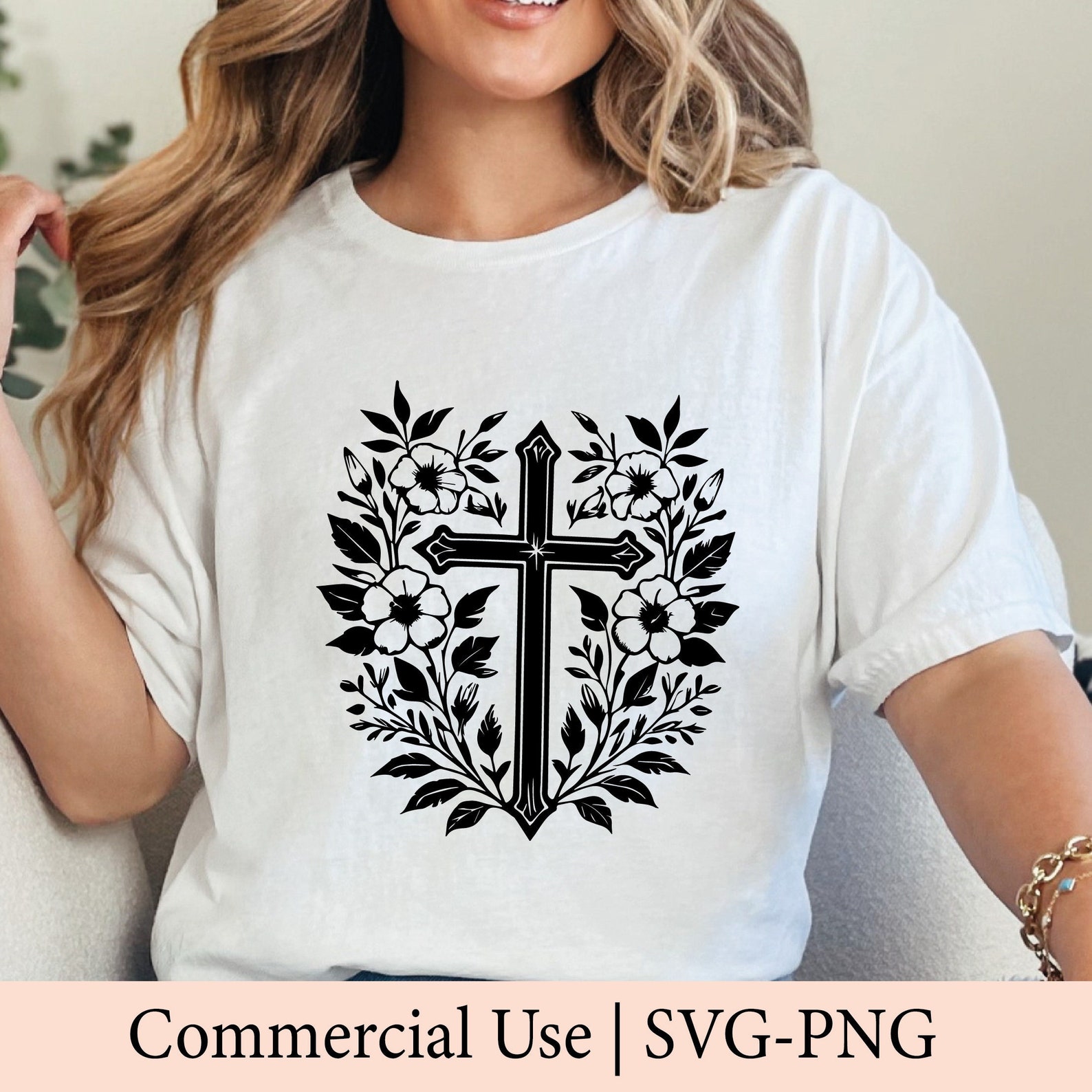 Floral Cross Svg, Cross Svg , Cross Clipart, Floral Cross Design Png ...