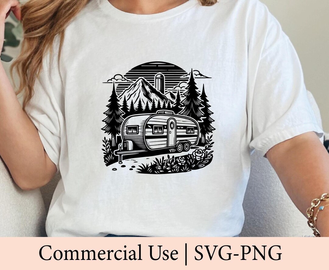 Camp Svg, Caravan Svg, Caravan Outline, Camp Pmg, Caravan Png, Camp ...