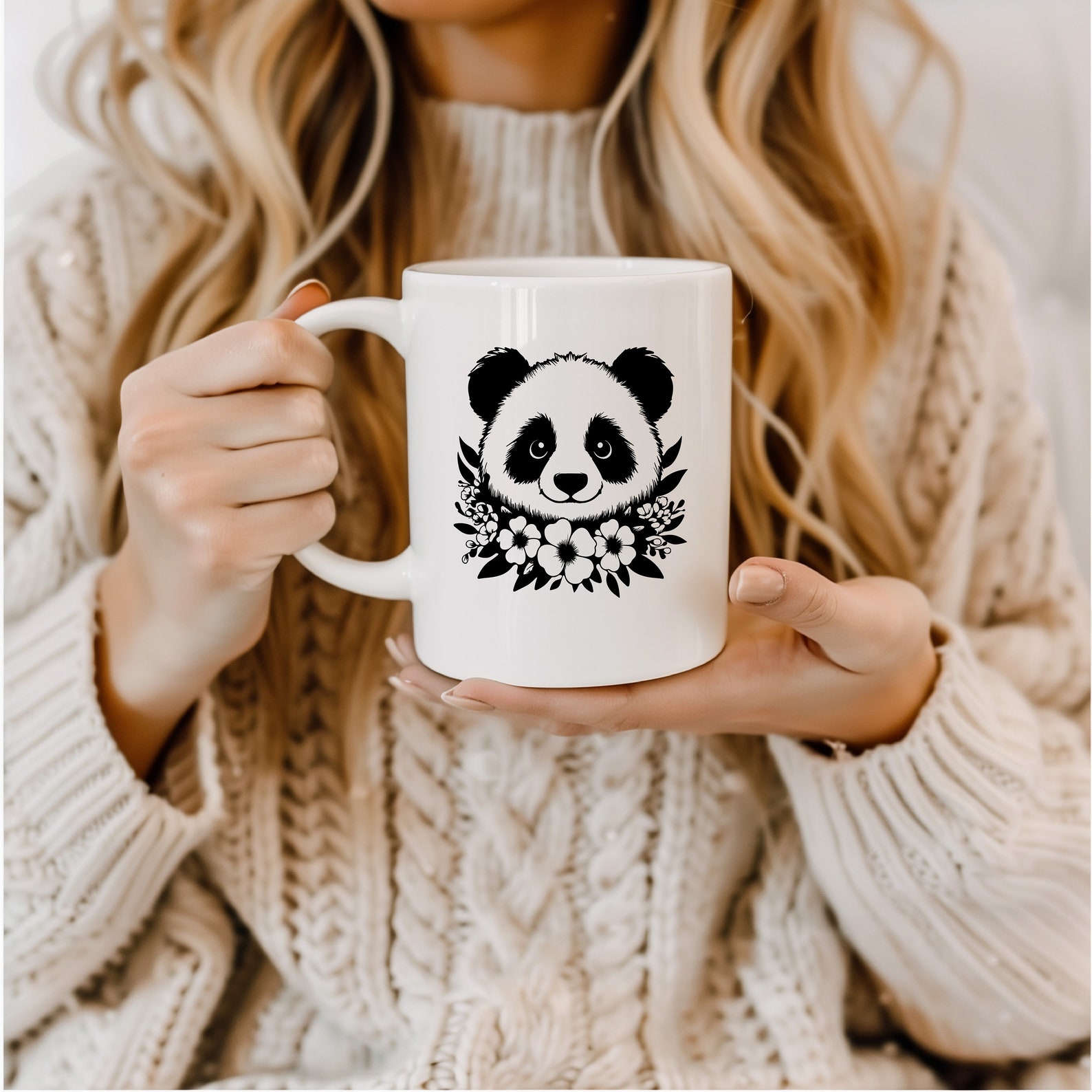 Cute Panda Svg, Panda Head Design Png, Floral Panda Svg, Panda Png ...