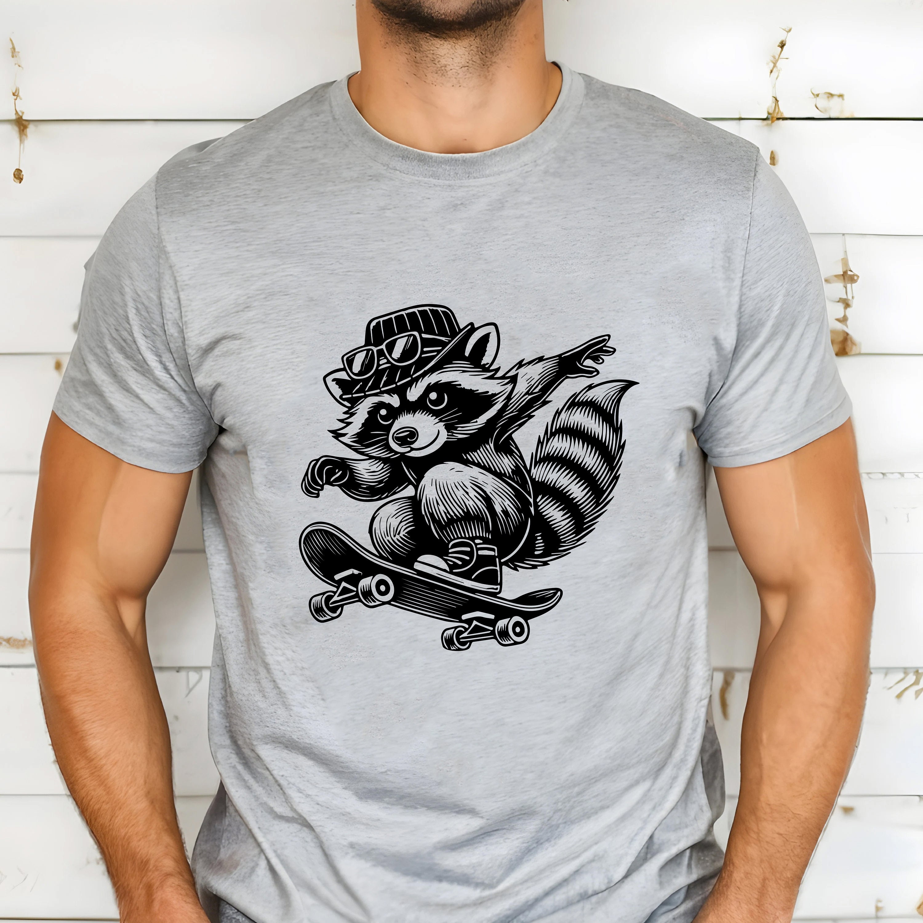 Raccoon Skateboard Svg, Raccoon Png, Cute Raccoon Skateboard Png, Funny ...