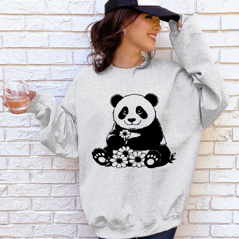 Cute Panda Svg, Panda Svg , Panda Png, Panda Lover Svg, Cute Floral ...