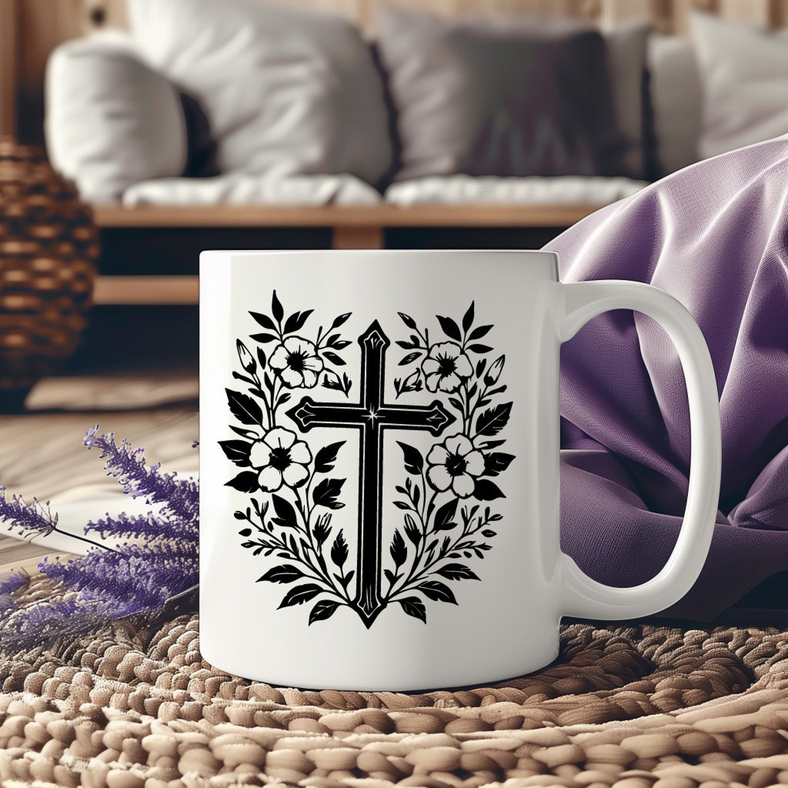 Floral Cross Svg, Cross Svg , Cross Clipart, Floral Cross Design Png ...