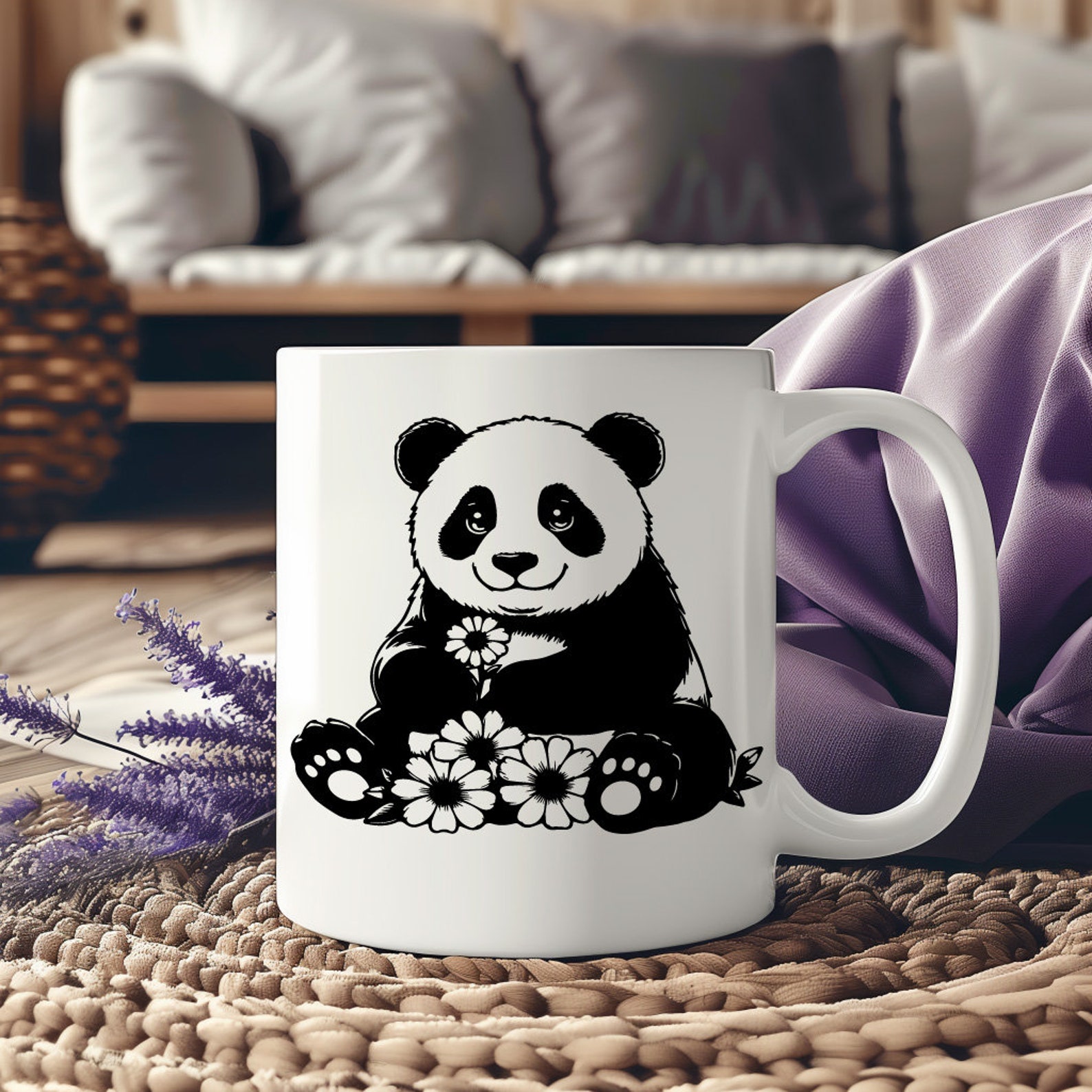 Cute Panda Svg, Panda Svg , Panda Png, Panda Lover Svg, Cute Floral ...
