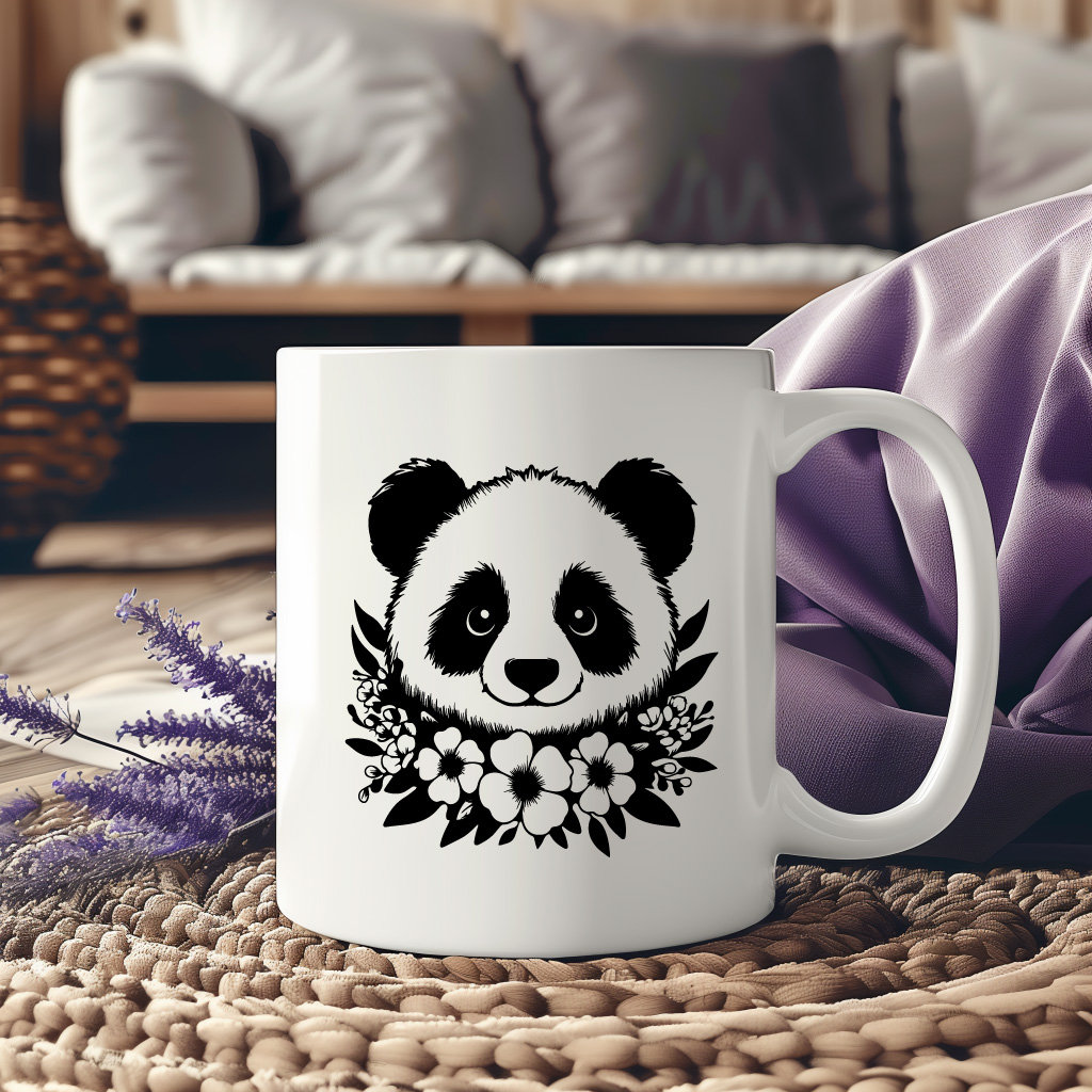 Cute Panda Svg, Panda Head Design Png, Floral Panda Svg, Panda Png ...