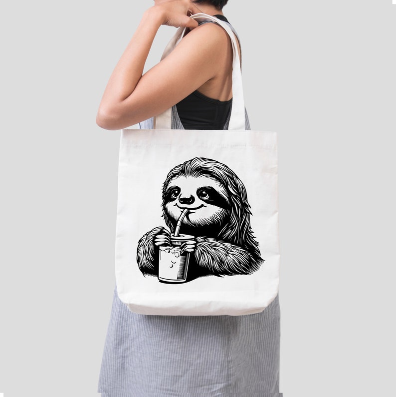 Sloth Drinking Svg, Cute Sloth Svg, Sloth Svg, Sloth Png, Cute Sloth ...