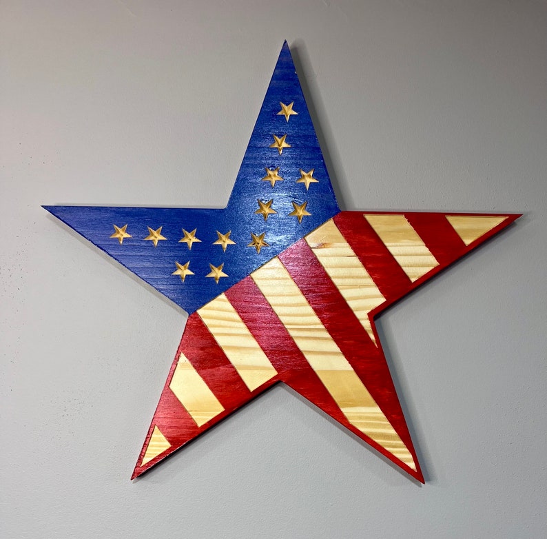 Flag Star, 4th of July Decor, Slanted United States of America Flag ...