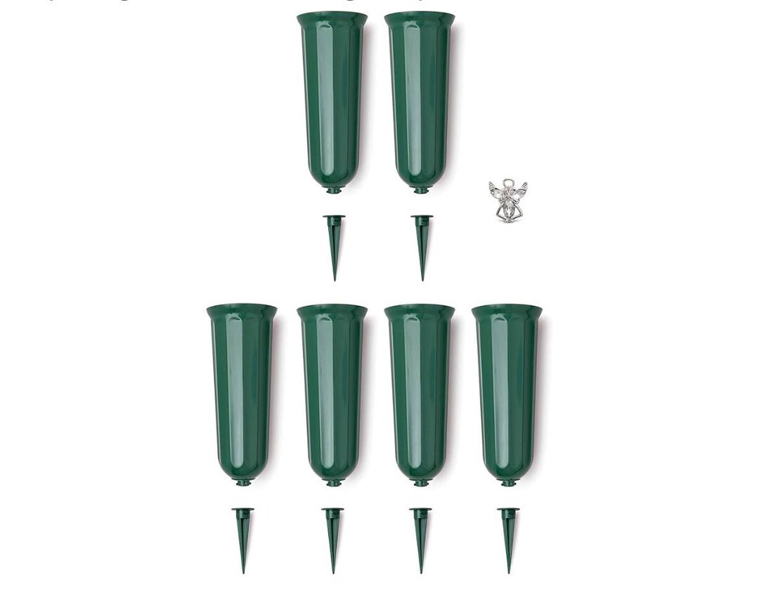 6 Pack Plastic in Ground Cemetery Vase With Spike for Grave Site - 10 ...