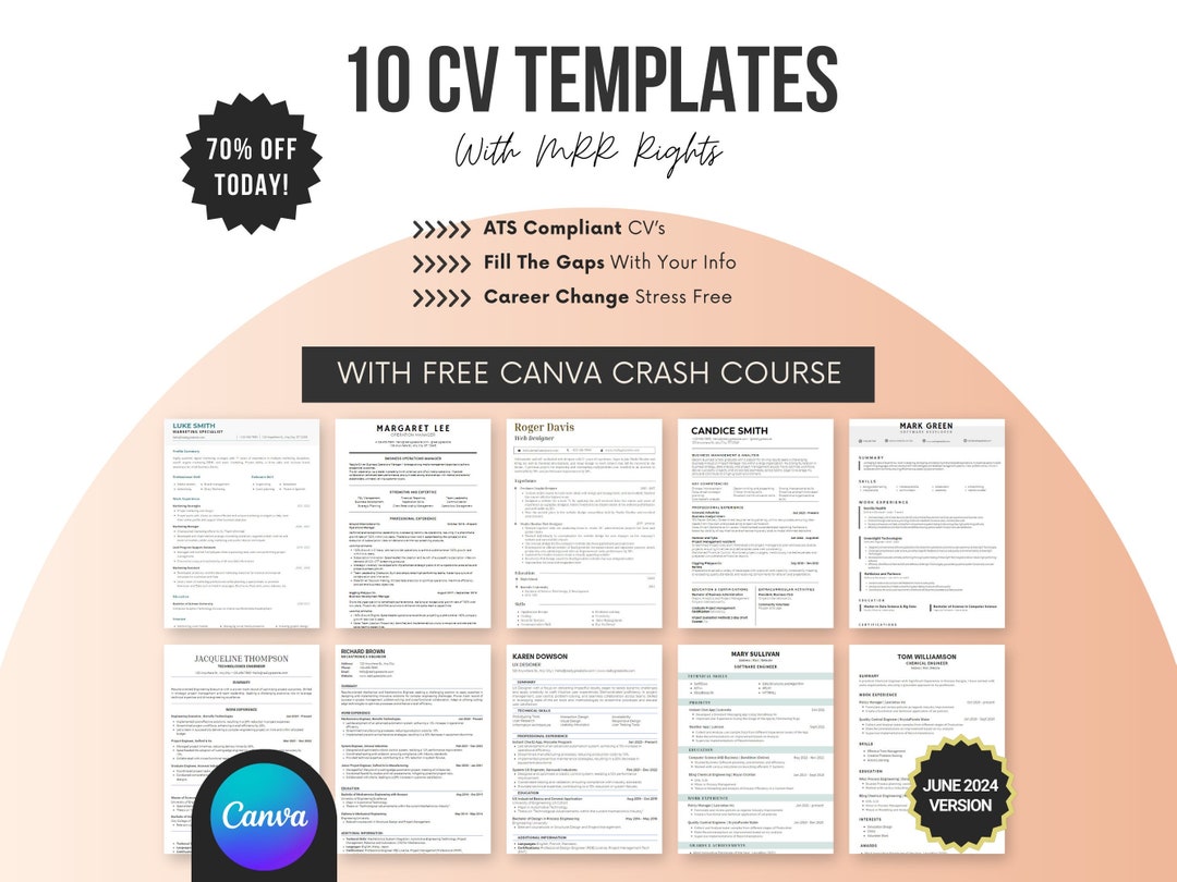 Career Change CV 10 Templates With Master Resell Rights, Resume ...