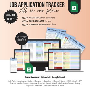 Job Application Tracker for Career Change, Job Interview Tracker for ...