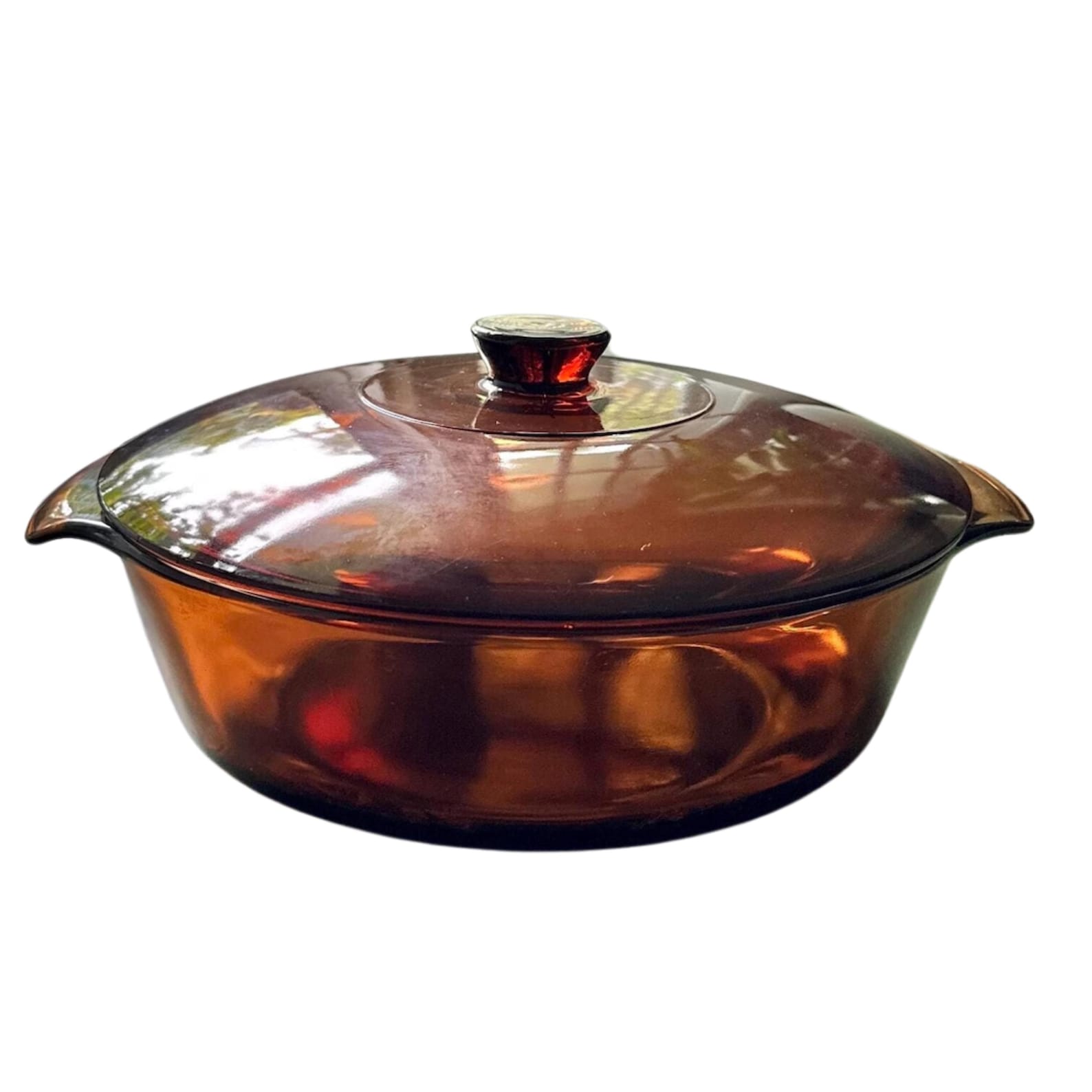 Vintage Anchor Hocking Fire King Amber Casserole Dish With Lid ...