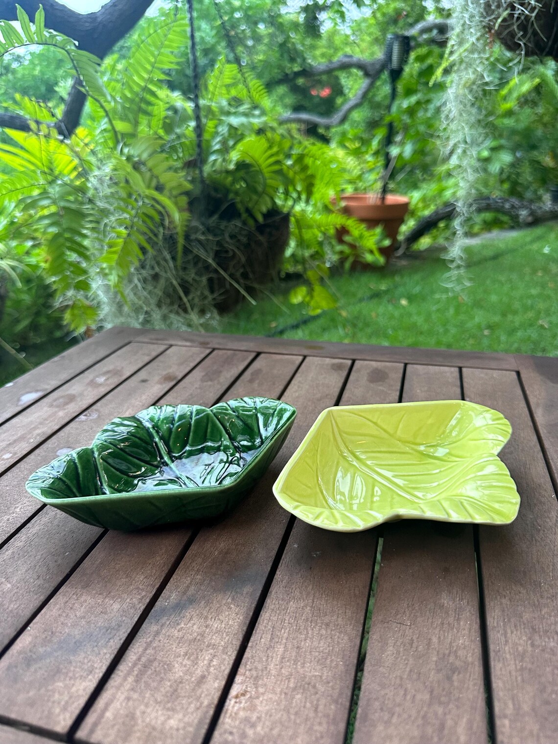 Mid-century Modern Cemar Pottery Dishes Set of 2 | Vintage Leaf Design ...