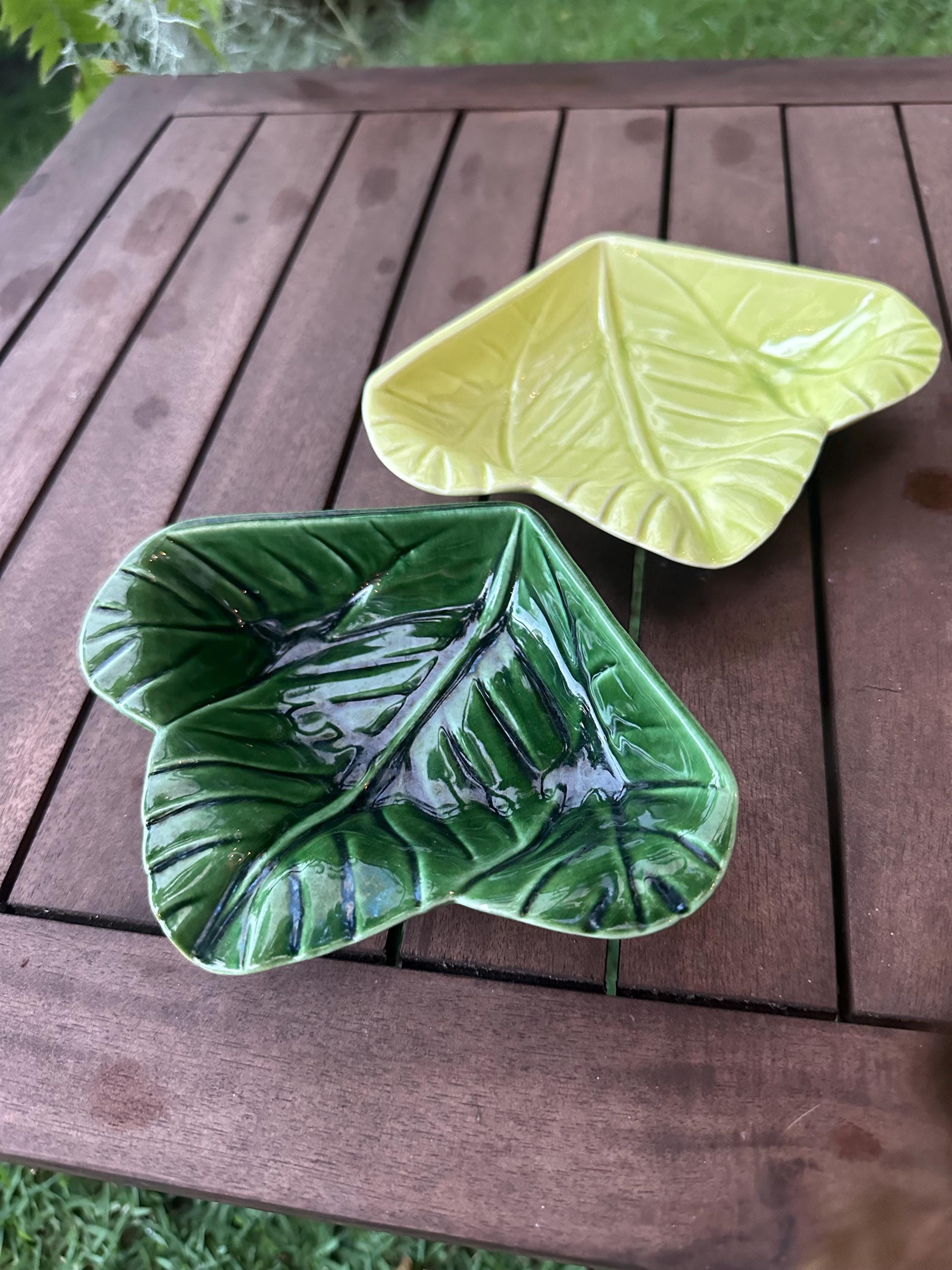 Mid-century Modern Cemar Pottery Dishes Set of 2 | Vintage Leaf Design ...
