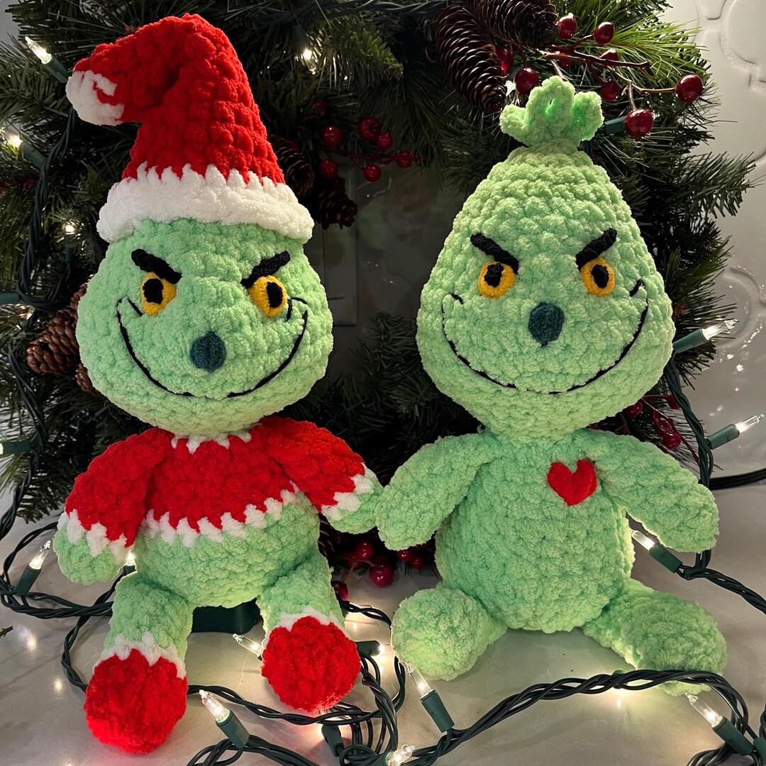 Crochet Grinch Plush Mean One Plushie Christmas Grumpy Stuffed Toy ...