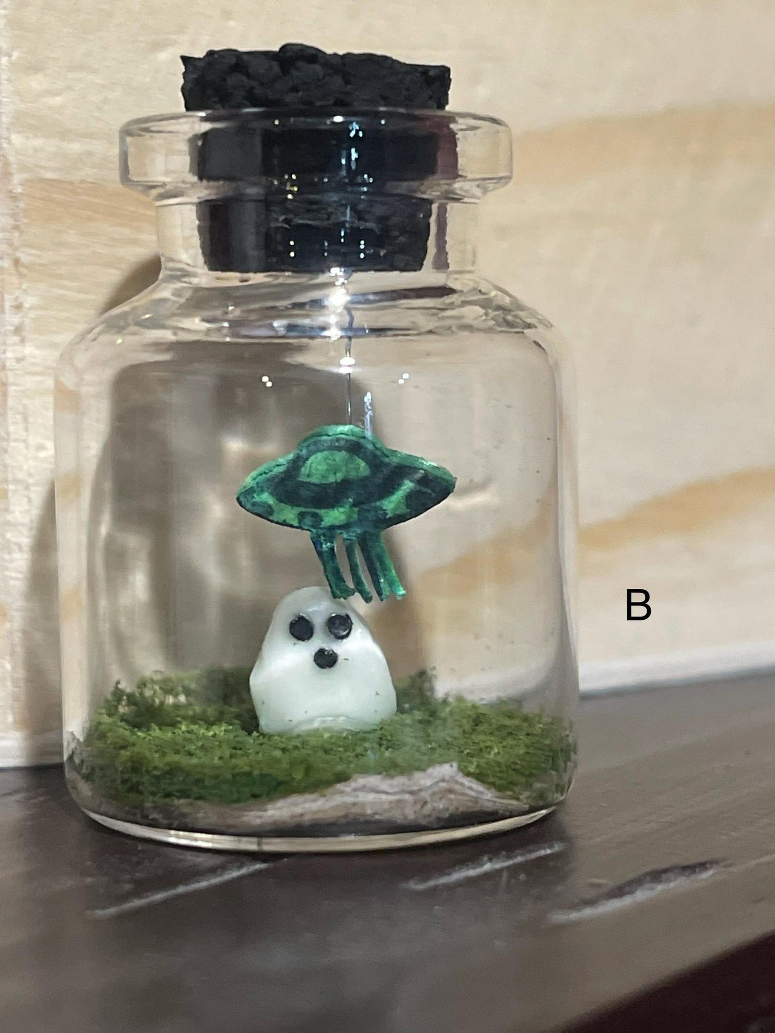 Glow in the Dark Spaceship & Ghost Terrarium, Ghost in a Jar - Etsy