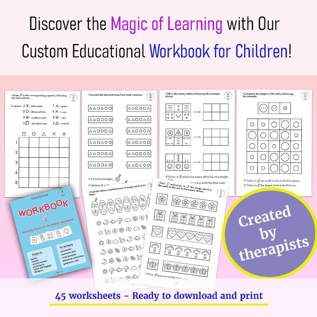 Educational Workbook for Kids: Concentration & Motor Skills (PDF ...