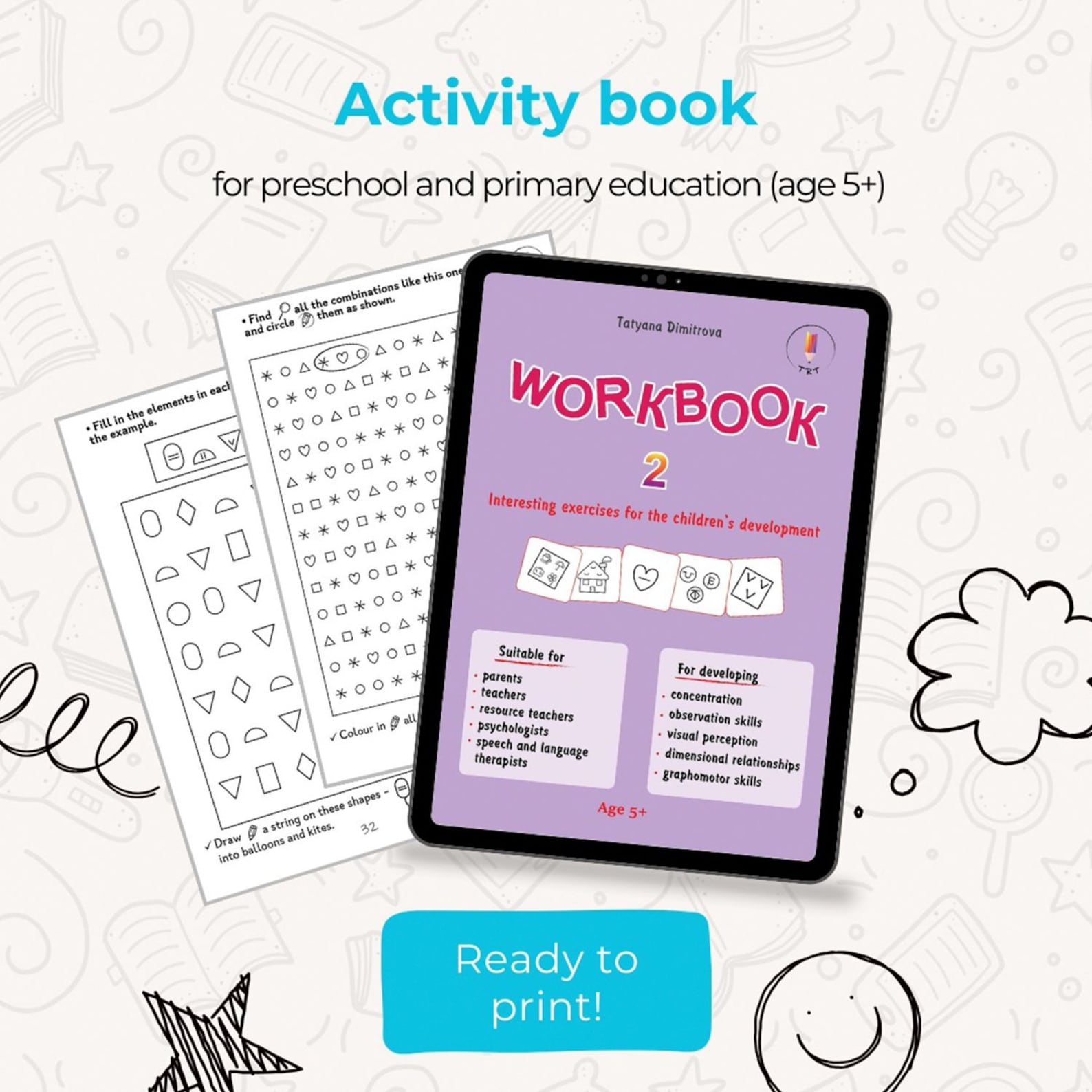 Workbook for Kids, Concentration, Attention, Visual Perception, School ...