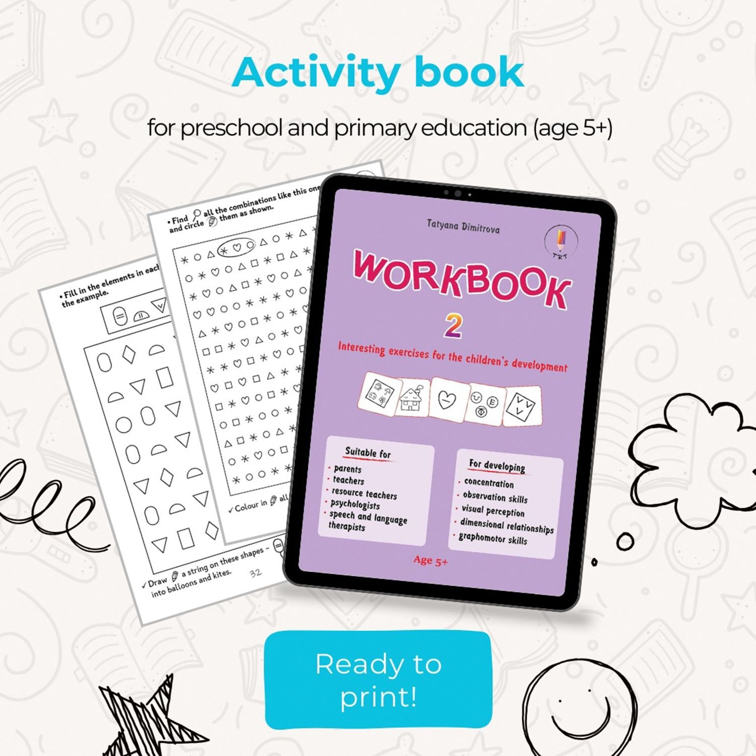 Workbook for Kids, Concentration, Attention, Visual Perception, School ...