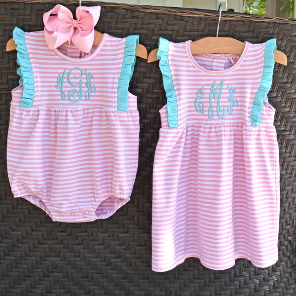 Girls Monogram Dress - Etsy