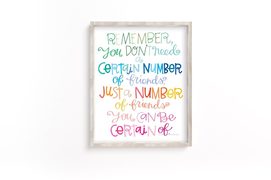 Friendship Wall Art, True Blue Friends, Gift for Friends, Dorm Room ...