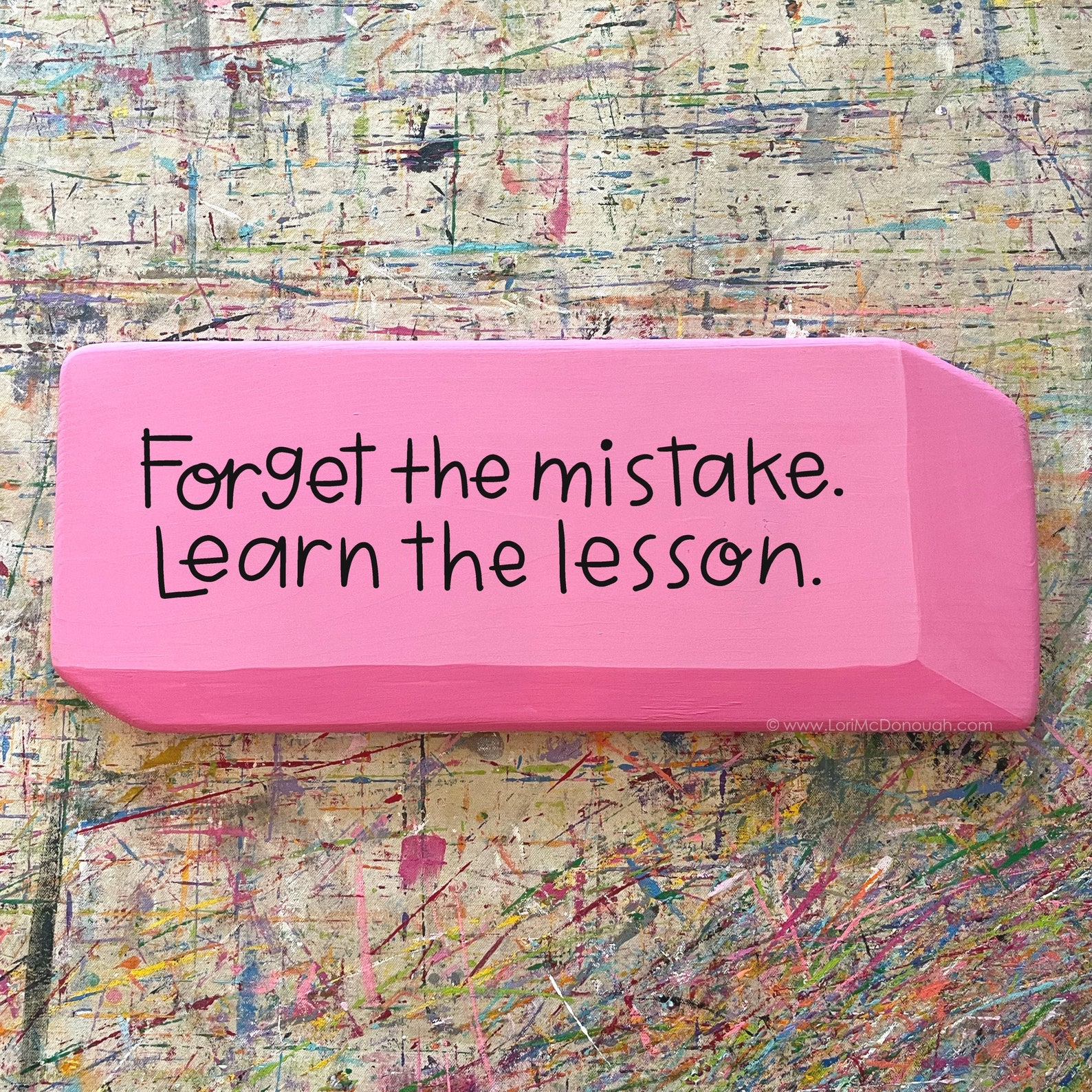 Pink Eraser Wood Sign, Larger Than Life Eraser, Custom Painted With ...