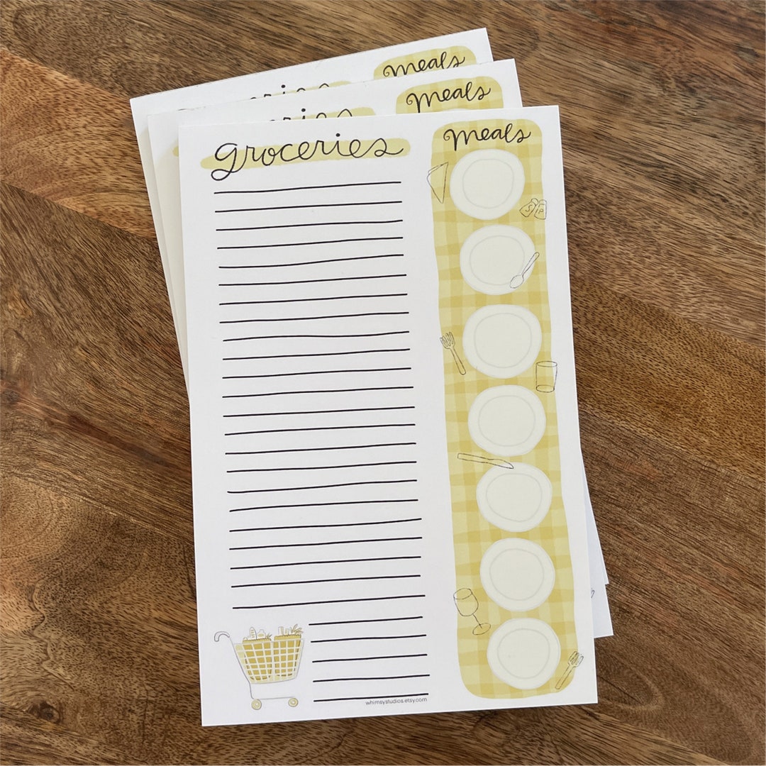 Grocery List Notepad, Meal Planning Notepad, Week at a Glance Planner ...