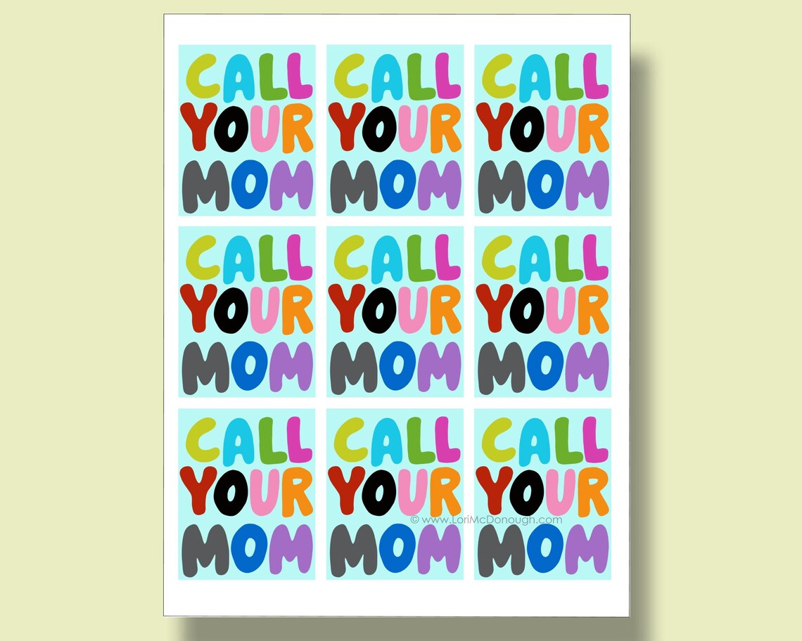 DIGITAL DOWNLOAD - Call Your Mom Wall Art, Dorm Decor, Care Package ...