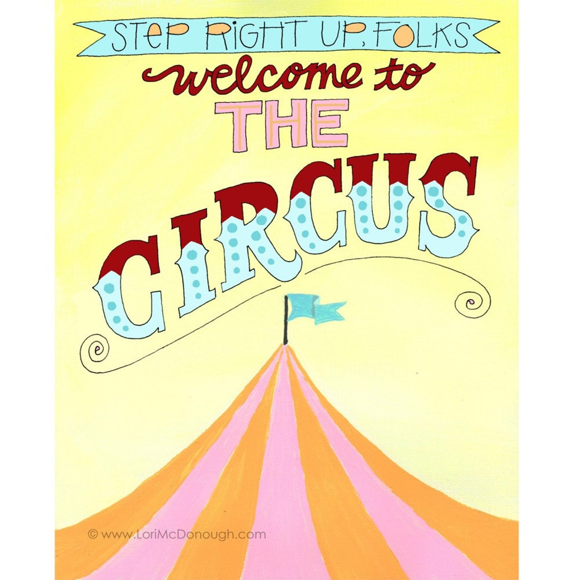 Welcome to the Circus Wall Art Illustrated Circus Tent Just - Etsy