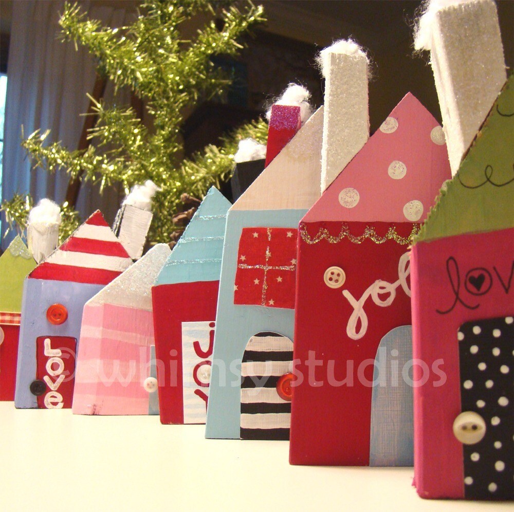 Little houses wall art home sweet home wall art housewarming | Etsy