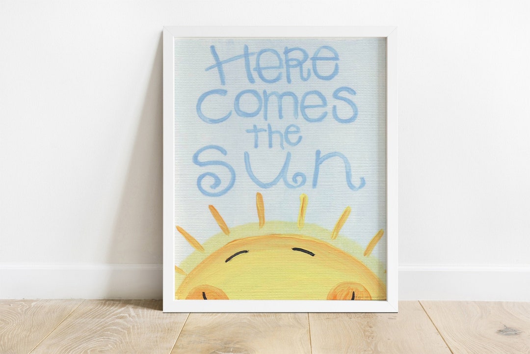Sunshine Wall Decor, Nursery Wall Art, Here Comes the Sun Illustration ...